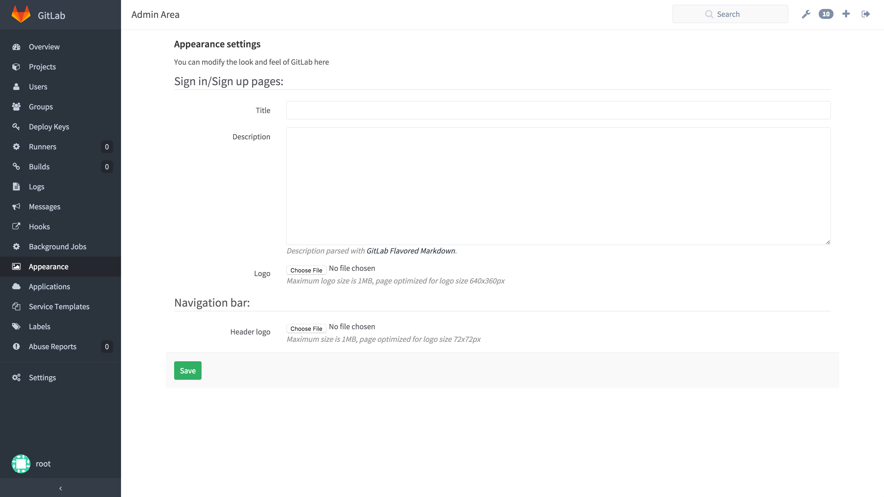 Branded login page · Customization · Help · GitLab